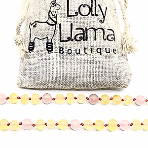 Lolly Llama Genuine Baltic Amber Necklace - Certified from The Baltic Sea - Honey Rose