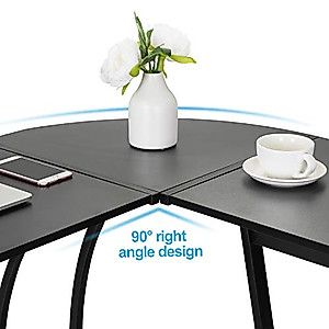 BBBuy L-Shaped Corner Computer Desk Home Office PC Laptop Gaming Workstation with Steel Frame/Stand, Black