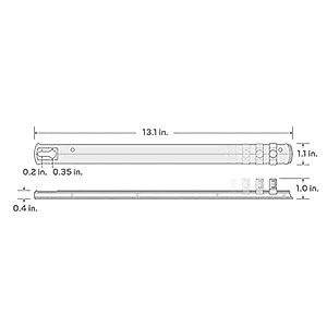 3/8 Inch Drive x 13 Inch Twist-Lock Socket Rail, 15 Clips (Red) | OSR12115