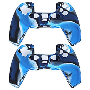 Gamepad Protective Cover Comfortable Anti Extrusion Dust Proof Sweat Proof Game Controller Skin ,for Gamepad(Camouflage blue)