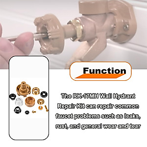 Ezbzyz RK-17MH Repair Kit Metal Handle Repair Kit Replacement Part for Woodford Model 17 Outdoor Faucet, Prevent Leaking Frost-Proof (12 Pcs)