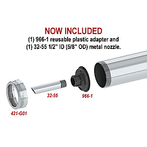 Albion Engineering Company DL-59-T17 Professional Line Special Deluxe Manual Bulk Caulking Gun with Metal Nozzle, Metal Adapter & 3 Orange Cone Nozzles, 30 oz