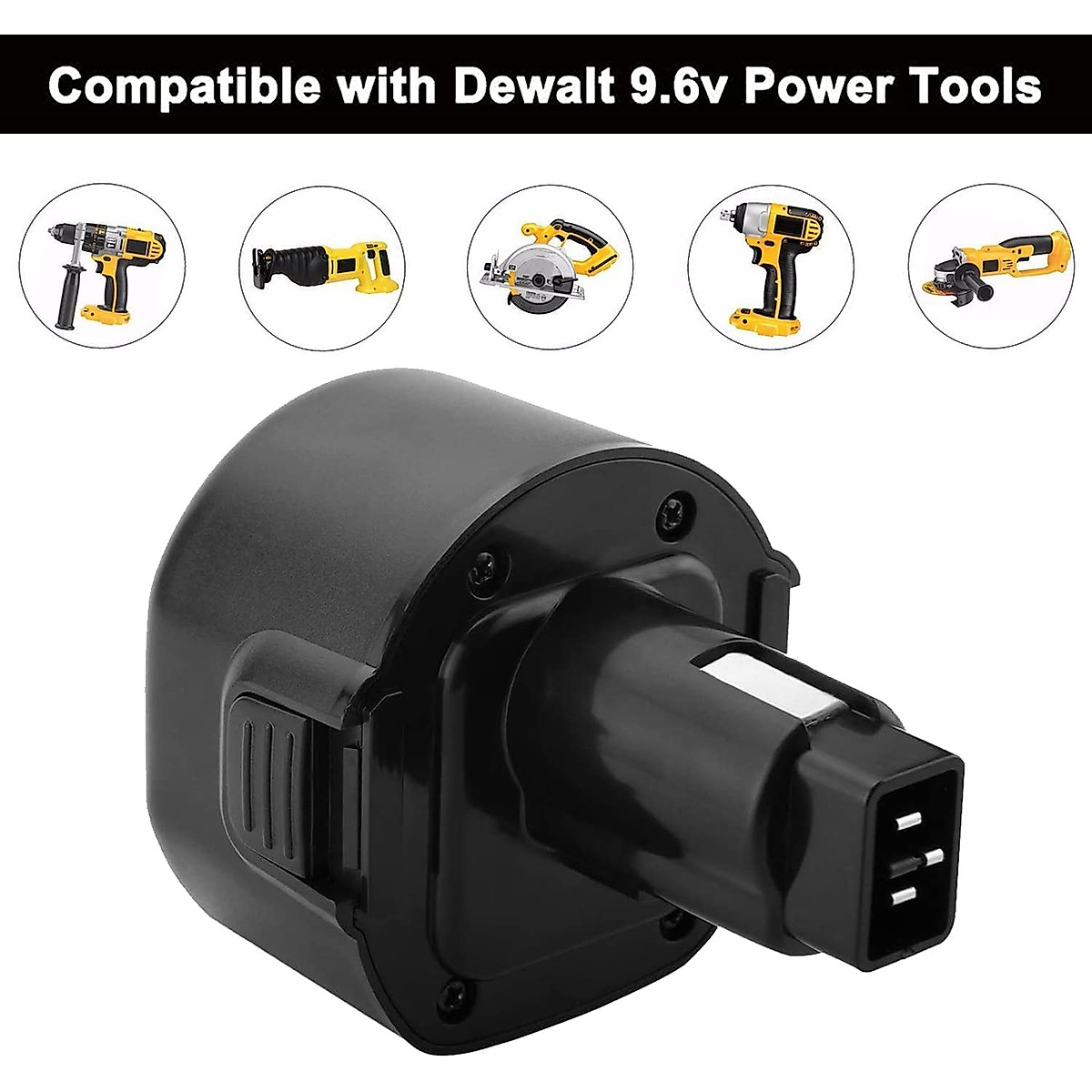 SHGEEN 2 Pack 4800mAh Ni-MH for Dewalt 9.6 Volt Battery DW9062 DW9061 DW926 DC750KA DW955K DW955 DW926K DW902 DW050 DE9062 DE9061 DE9036 Replacement for Dewalt 9.6v Battery