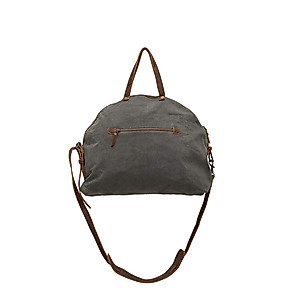 Myra Bags Flowering Upcycled Canvas Shoulder Bag S-0704, Tan, Khaki, Brown, One_Size