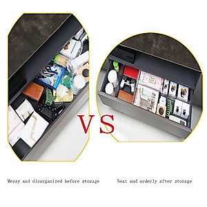 Acrylic Clear Drawer Dividers, Expandable 11-19'' Dresser Organizers Transparent Kitchen Drawer Organizer, Clear Plastic Drawers Separators for Clothing Kitchen Utensils and Office Storage 6 Pack