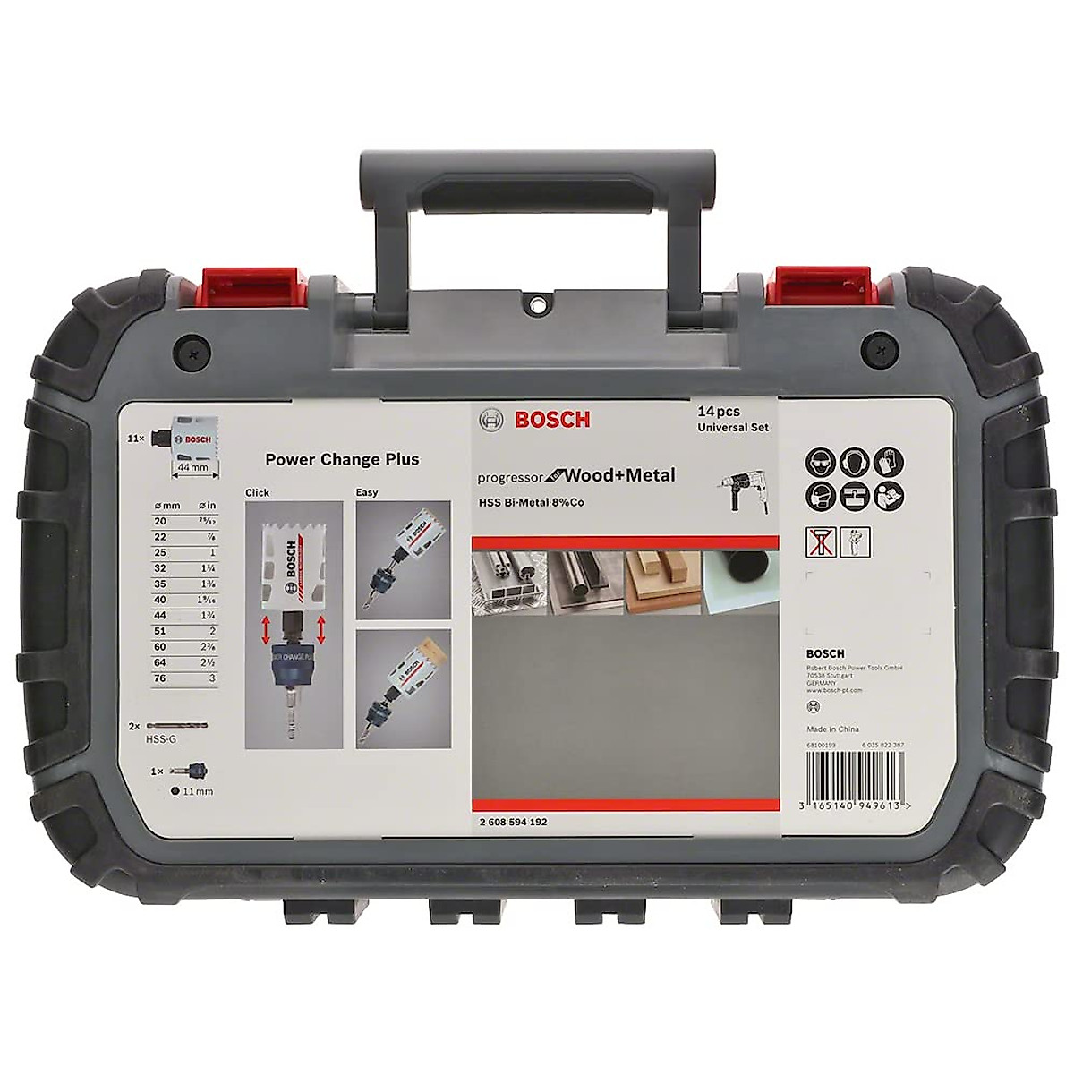 Bosch 2608594192 14-Piece Set Universal Set (Bi-Metal Hole Saws, Diameter 20, 22, 25, 32, 35, 40, 44, 51, 60, 64, 76 mm)