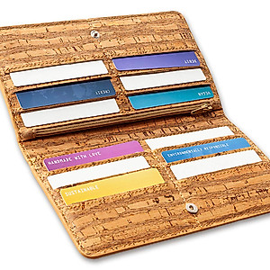 Cork Wallet Women Vegan Slim for Cards, Notes and Coins Zebra Pattern