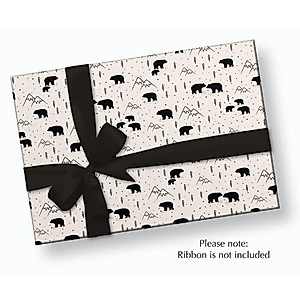 Stesha Party Bear Baby Shower Birthday Wrapping Paper - Folded Flat 30 x 20 Inch (3 Sheets)