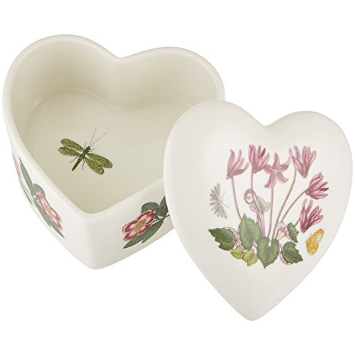 Portmeirion Botanic Garden Set of 3 Covered Boxes | 3.5 Inch Mini Boxes | Ideal for Storing Trinkets and Jewelry | Assorted Floral Motifs | Dishwasher Safe