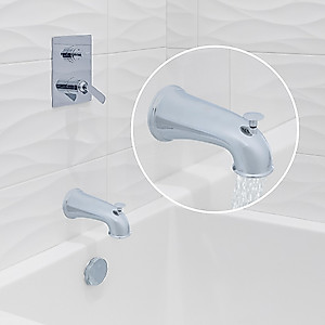 Danco Decorative Bathtub Faucet Spout Length | Chrome Finish (10315), 6 Inches/Pull Up Diverter