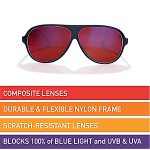 BluBlocker, Panda With Blue Mirror, Scratch Resistant Lens | Blocks 100% of Blue Light and UV Rays | 2690K |