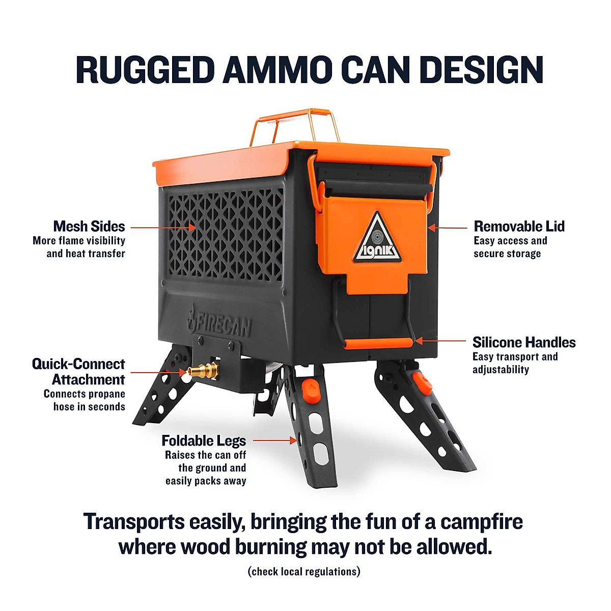 Ignik FireCan + Fire Rocks Lava Stones