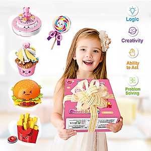 QMAN Educiro Party Favors Toy Assortment, Play Food Party Favors for Kids, Girls Birthday Building Blocks Themed Party Supplies, Gifts Mini Building Toys for Christmas Party Favors, Birthday Gift