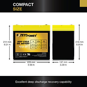 ExpertPower 12Volt 55AH Rechargeable Gel Battery