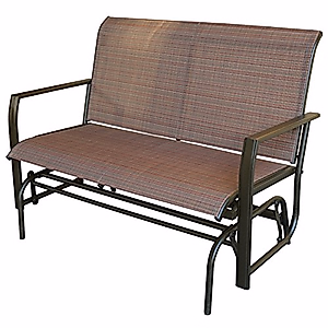 Kozyard Cozy Two Rocking Love Seats Glider Swing Bench/Rocker for Patio, Yard with Textilence Seats and Sturdy Frame (Tan)