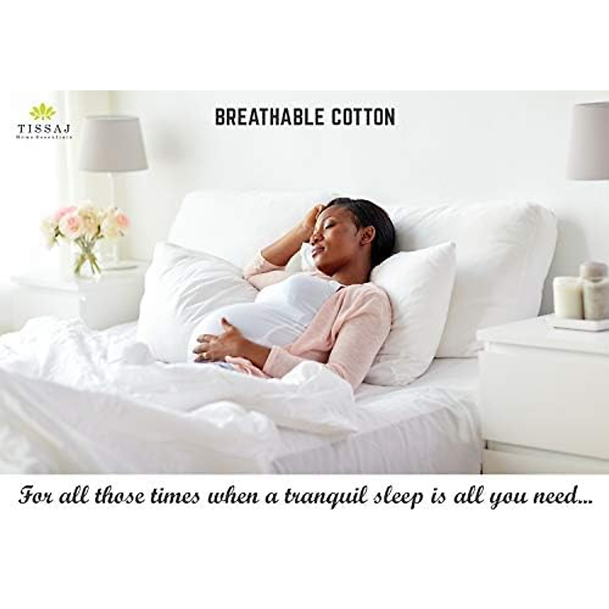 Tissaj Organic Cotton Sheets King Size – Ultra White – GOTS Certified – Durable Luxury Quality – Extra Deep Pockets & Secure Fit – Premium Bedding – Sateen Weave – with Carry Pouch – Set of 4