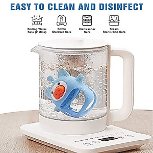 MQGX Teething Toys, Hand Teether for Babies 0-6 Months Never Drop Pig BPA Free, Infants Mitten Teether for Soothing Teething Pain Relief, Chew Toys for Bayby Sucking Needs (Blue)