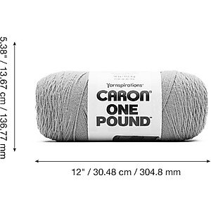 Caron One Pound Solids Yarn, 16oz, Gauge 4 Medium, 100% Acrylic - Cape Cod Blue- For Crochet, Knitting & Crafting ( 1 Piece )