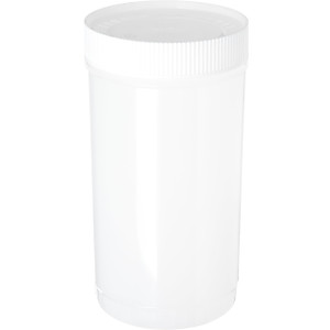 Carlisle FoodService Products Stor N' Pour Complete Quart Set Neck, Container, Cap, And Spout for Bar, Kitchen, And Restaurants, Plastic, 1 Quart, White