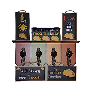 Popfizzy Taco Sign, Fun Taco Decorations for the Kitchen, Funny Taco Gifts, Tacos Themed Gifts, Wood Taco Decor, 5x10