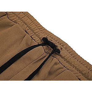 sandbank Men's Quick Dry Active Lightweight Bodybuilding Shorts Jogging with Pockets Khaki