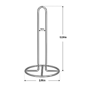 JtEoss Paper Towel Holder Countertop, Kitchen Paper Towels Holder Stand for Kitchen Organization and Storage, Stainless Steel Paper Towel Roll Holder with Non-Slip Base for One- Handed Tear(Silver)