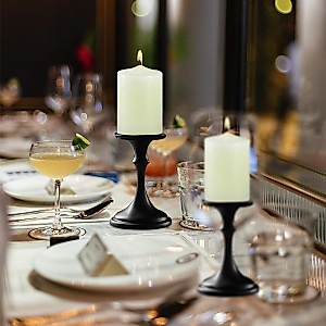 12 Pack 2x3 Hand Poured White Dripless Pillar Candles, Ivory, Soy Candles, Non-Toxic, Unscented, Smokeless, Long Burning, Emergency, for Home Decor, Dining Table, Party, Romantic Mood Lighting