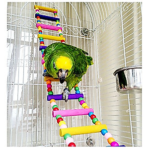 JJ Store Wooden 80cm Parrot Ladder Bridge Pet Bird Toys with Hooks