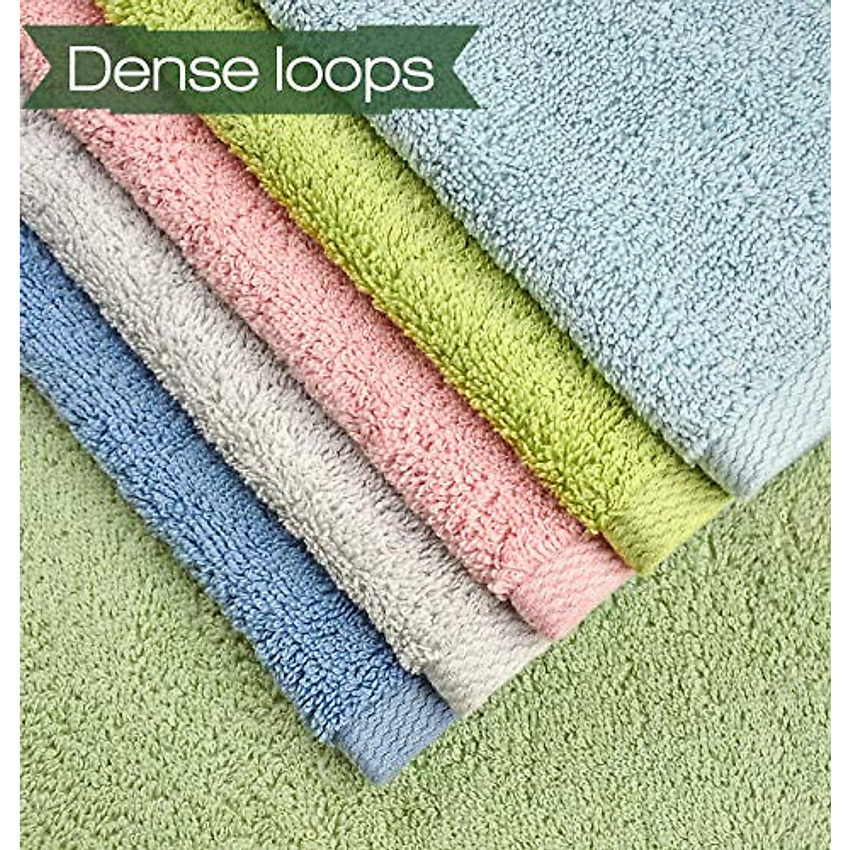 Cleanbear Cotton Hand Towels and Wash Cloths Set with Assorted Colors (6 Towels and 6 washcloths)