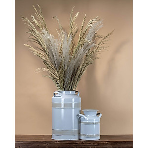 Foreside Home and Garden Antique White Large Metal Milk Jug Decorative Vase