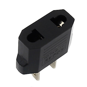 ANRANK E-U4113619AK European to USA American Outlet Plug Adapter (Black, 8-Pack)