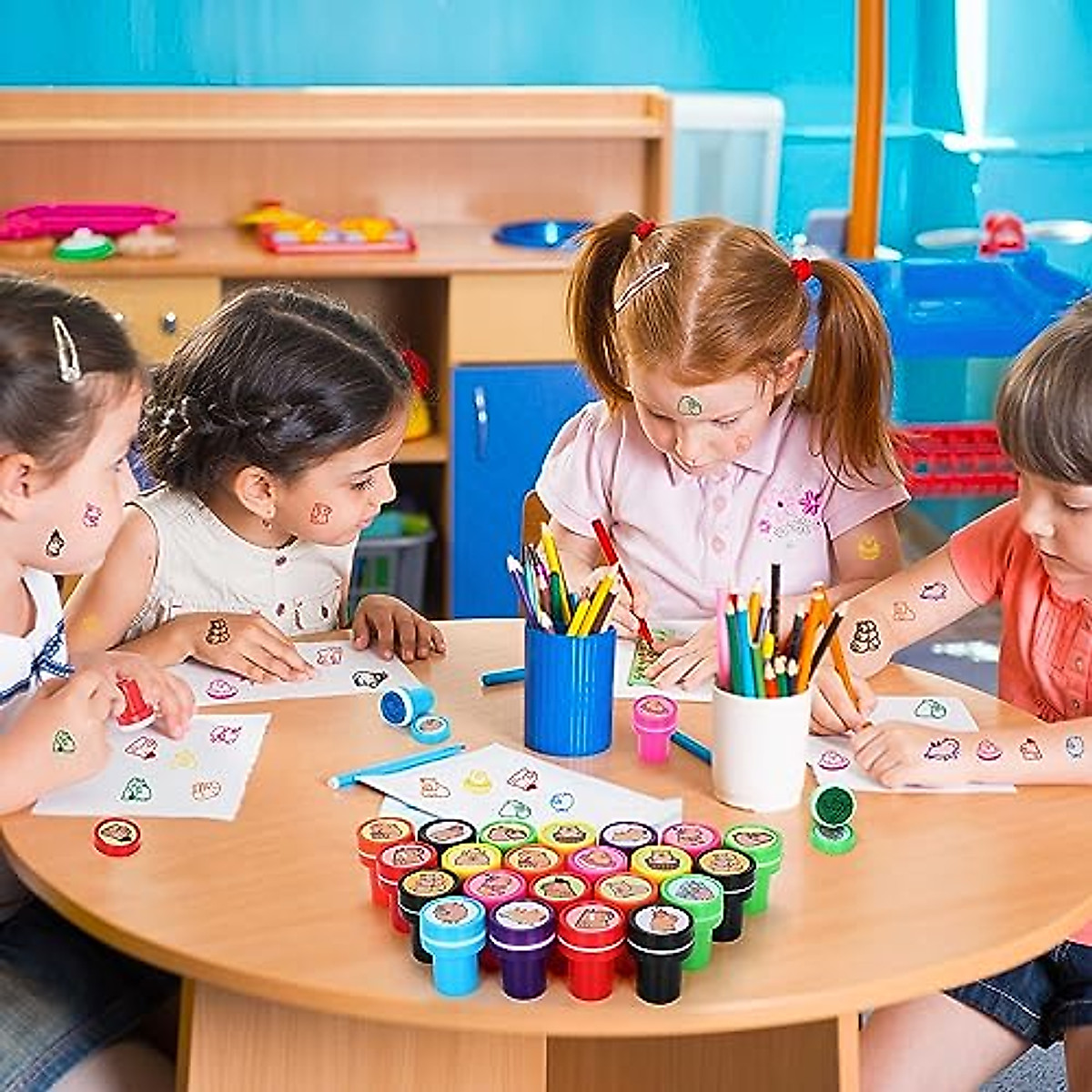 28pcs Capybara Party Stamp for Kids, Cute Capybara Self Inking Stampers Great for Birthday Favors Rewards Goody Bag Stuffers Classroom Crafts DIY Card Making