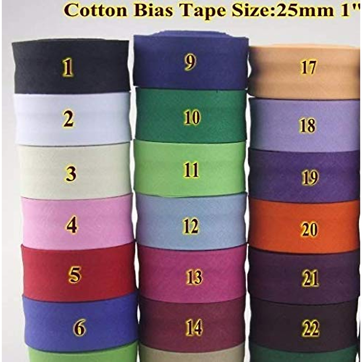 Mangocore Cotton Bias bindnig Tape,Size: 25mm, Width:1",2.5cm,30yds, DIY Garment Accessories wholesales (White)