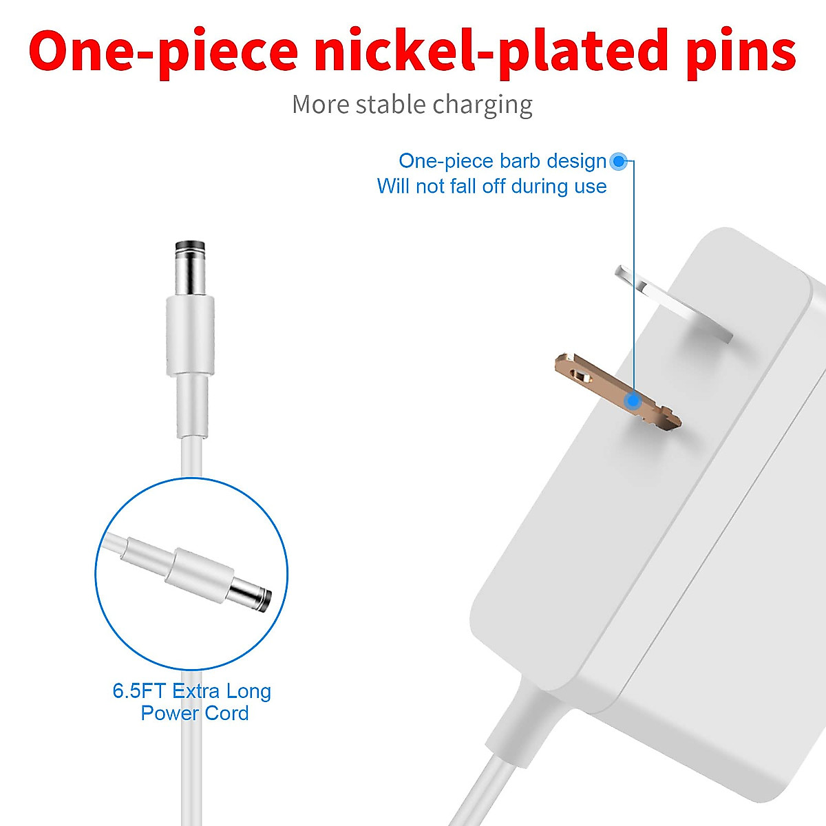 MEROM 6V Baby Swing Power Cord Compatible with Fisher Price Cradle Swing, Rainforest Cradle Swing, Butterfly Ocean Wonders Swing, Ingenuity Swing, Replacement Fisher Price Swing Adapter Cord