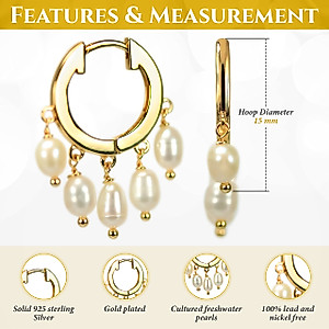 Pearl Hoop Earrings, Freshwater Pearl Earrings, Sterling Silver Pearl Earrings, Pearl Earrings Dangle, Pearl Drop Earrings, Gold Pearl Earrings, Bridal Earrings