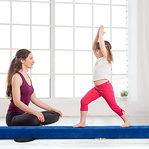 Giantex 7FT Folding Floor Balance Beam for Girls, Boys, Toddlers, Teens Sports Gymnastics Skill Performance Training Easy Storage (Blue)