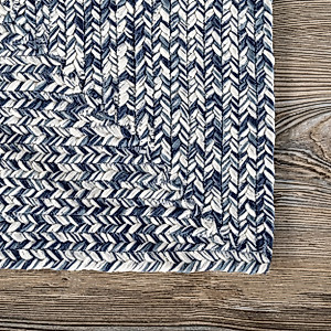 nuLOOM Wynn Braided Indoor/Outdoor Area Rug, 8' Round, Light Blue