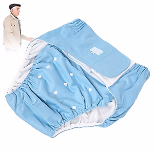 Adult Cloth Diaper Washable Diapers Elderly Cloth Diaper Breathable Incontinence Pants Reusable Adjustabl Underwear Overnight Leakfree for Elderly Incontinence Care(Blue)