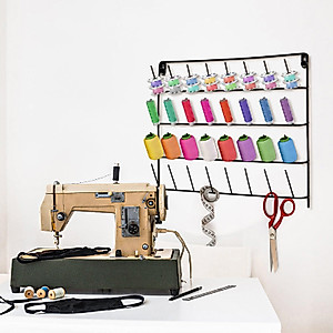 Tosnail 2 Pack 32 Spools Metal Thread Holder, Large Thread Racks, Wall Mount Thread Storage Organizer for Sewing, Braiding, Embroidery and Jewelry