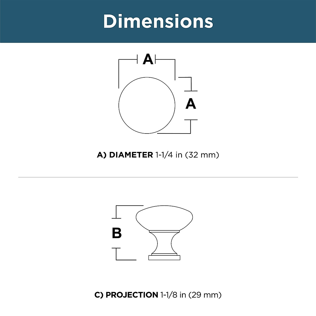 Franklin Brass Mushroom (10-Pack) Cabinet Knobs Champagne Bronze Drawer Knobs Kitchen Cabinet Knobs for Dresser Drawers Pulls and Knobs 1-3/16" Closet Door Gold Knobs P42354Z-CZ-B