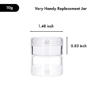 40Pcs 10 Gram Plastic Cosmetic Containers with Lids for Lotion, Creams, Toners, Lip Balms, Makeup Samples Jars BPA free (10g-40pcs, clear)