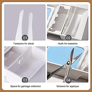 Model Decal Tool, Decal Box With Curved Scissors, Tweezers, Sponge Pad, Gundam Model Crafts, Airplanes, Tanks, Hobbyist Tools PMKJ008