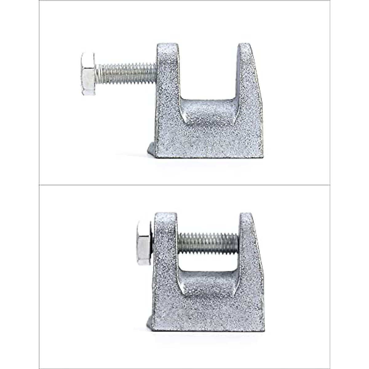 QWORK Beam Clamp, 10 Pcs 3/8" Zinc Plated Iron Safety Beam Clamp, 13/16" Jaw Opening