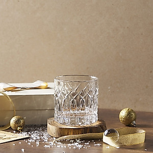 LEMONSODA Premium Double Rock Old Fashioned Whiskey Glasses - Set of 6 Cocktail Glasses for Scotch, Whiskey, Bourbon and Cognac - Vintage Arch Design - Gifts for Men (12 fl. oz.) (Arch)