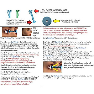 OptiWand 2 Pack Soft Contact Lens Insertion & Removal Tool. Not a Suction Cup for Soft Lens Removal. It Will Help Pinch The Soft Lens. Eye Lens Installer Extractor Applicator Remover Inserter Device