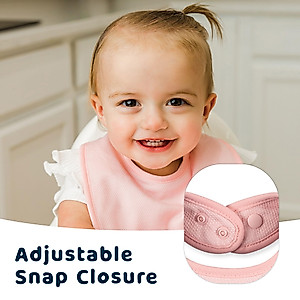 Tiny Twinkle Baby Feeding Bibs 8 Pack - Waterproof and Absorbent Infant Drool and Feeding Baby Bibs (Girl Set 8-Pack)