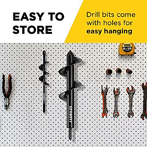 Jardilex Auger Drill Bit for Planting – 3×12 Inch + 1.6×9 Inch set – Garden Spiral Auger Bit for bedding plants, planting bulbs, umbrella holes - Save your back and your – free Plant Labels and Marker