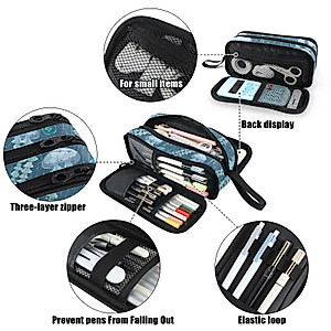 Fustylead Transparent Jellyfish Big Capacity Pencil Pen Case, Multi-Purpose Makeup Bag Organizer Storage Pouch for Office College School Hiking Travel