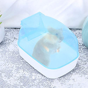 TEHAUX Hamster Bathroom Gerbil Plastic Sand Dry Bath Container Small Animal Sauna Toilet Sandbox for Hamster Gerbil Rat Mice and Small Animal (Random Color)