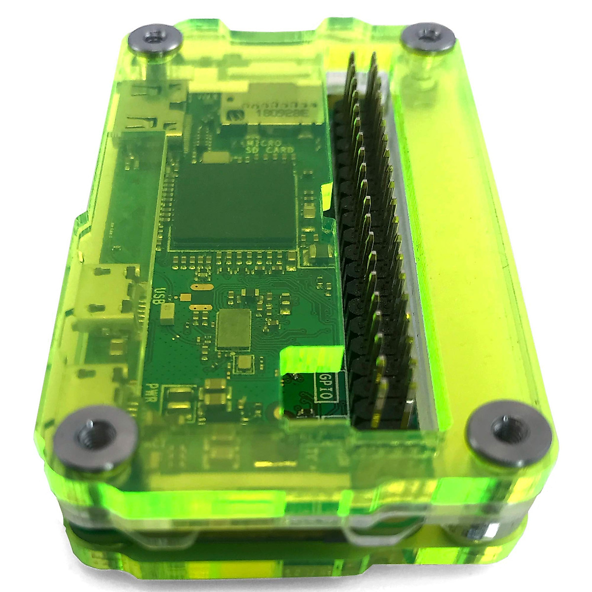 Zebra Zero Case for Raspberry Pi Zero & Zero Wireless - Laser Lime GPIO